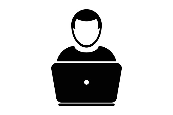 User With Laptop Computer Vector, an Icon by TukTuk Design