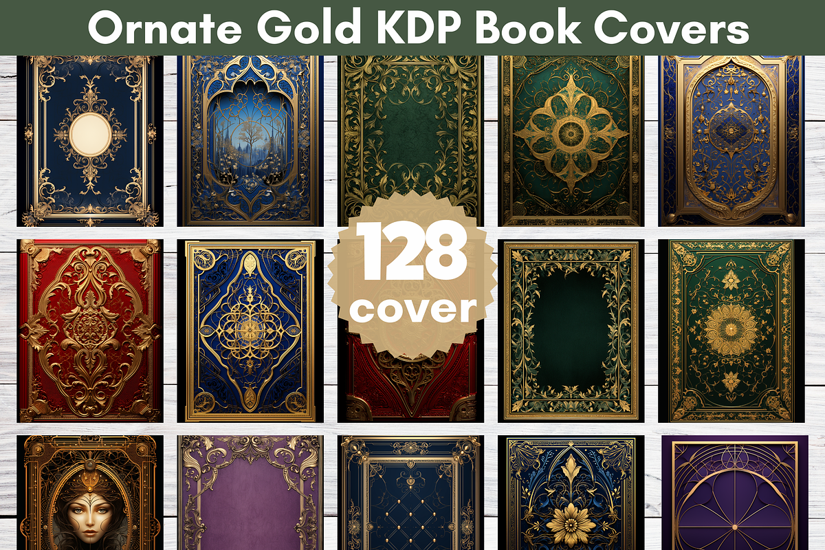Ornate Gold Book Covers Digital Paper