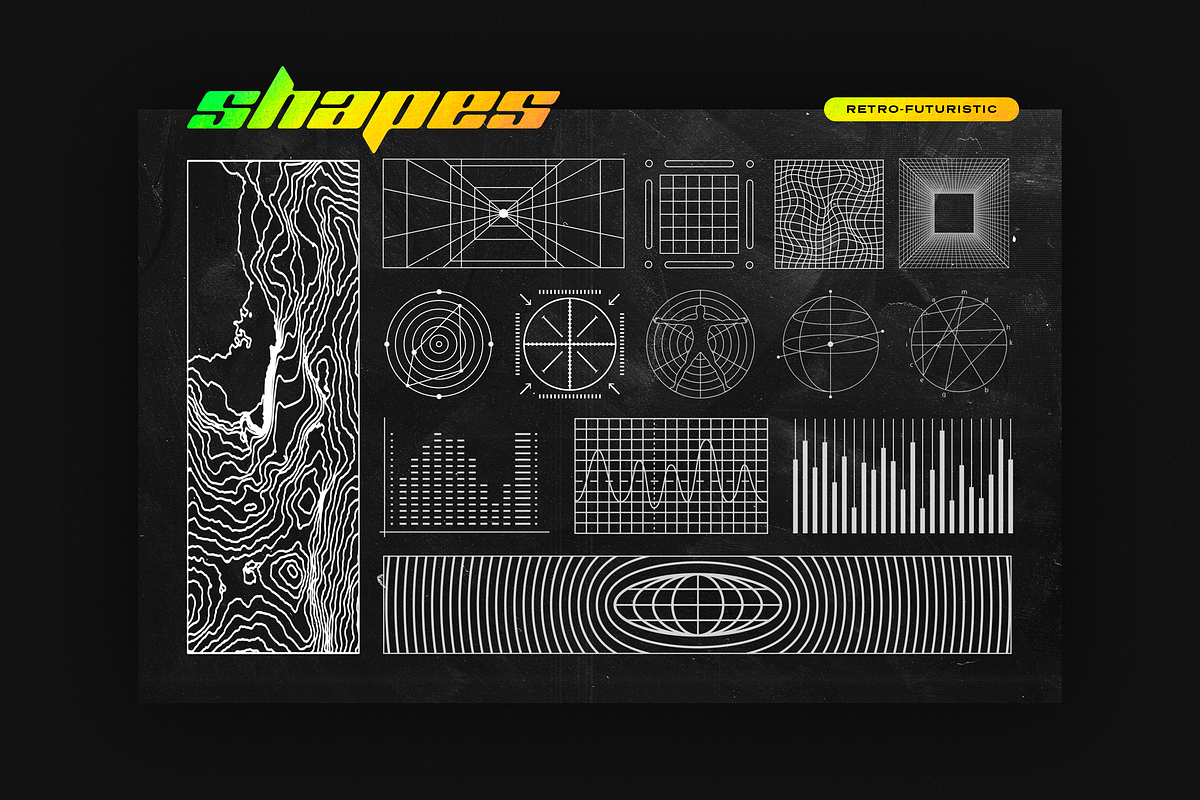 Retro-Futuristic Shapes, an Object Graphic by Design Squad