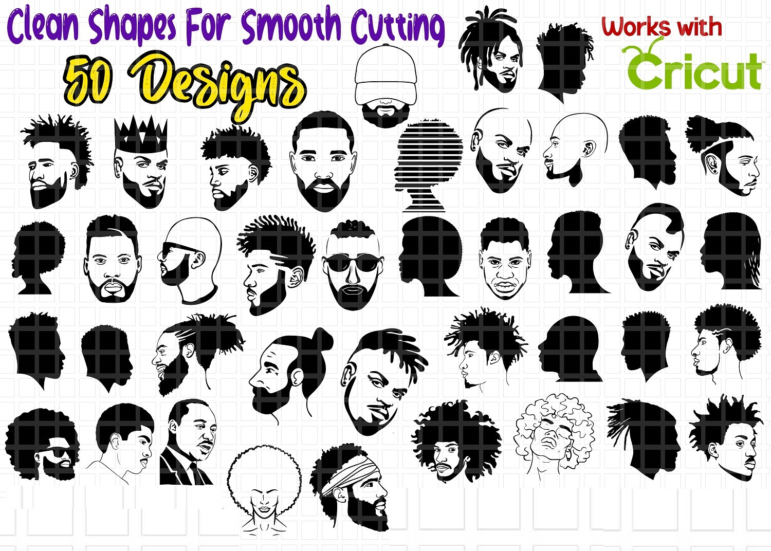 Afro Man, Black African American SVG, an Object Graphic by ...