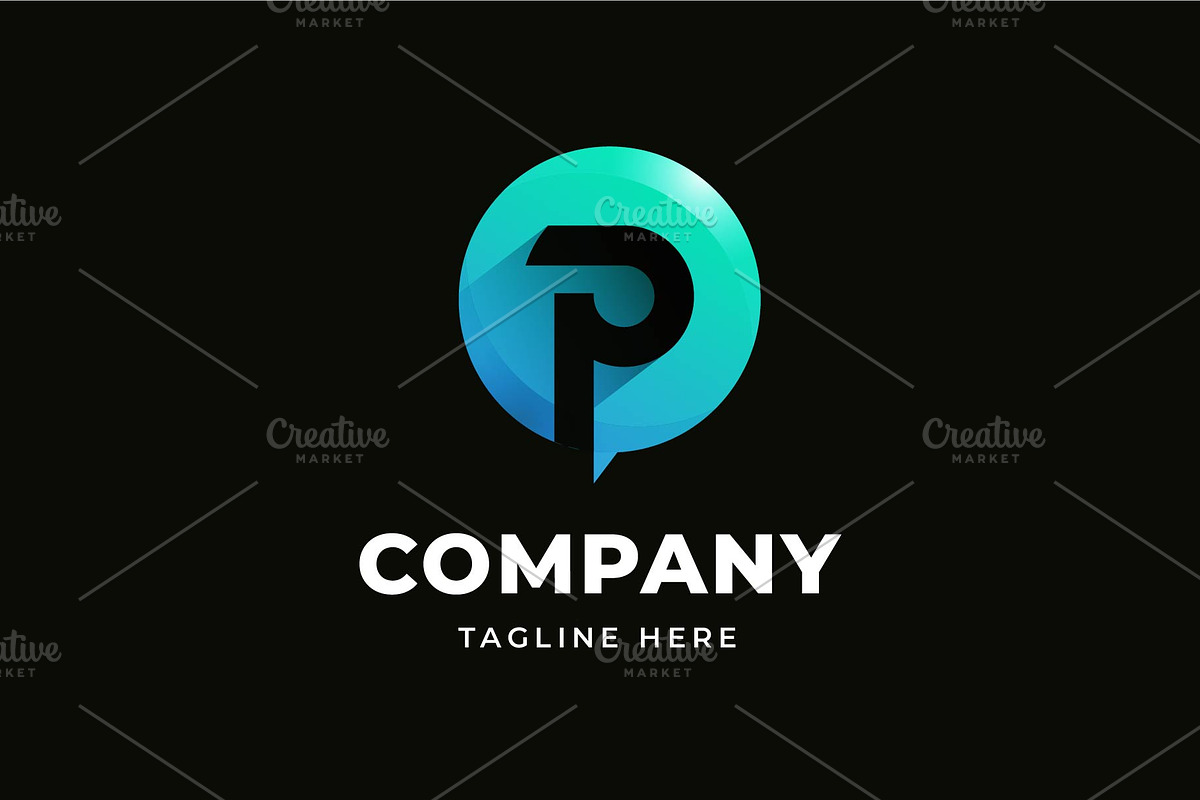 Letter P Circle Logo, a Branding & Logo Template by BlackSweet_Studio