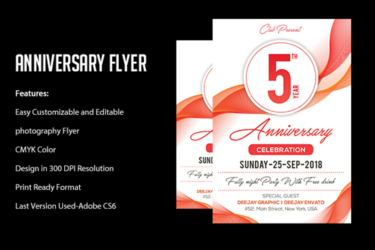 Anniversary Flyer Template, a Flyer Template by VaaniDesigns
