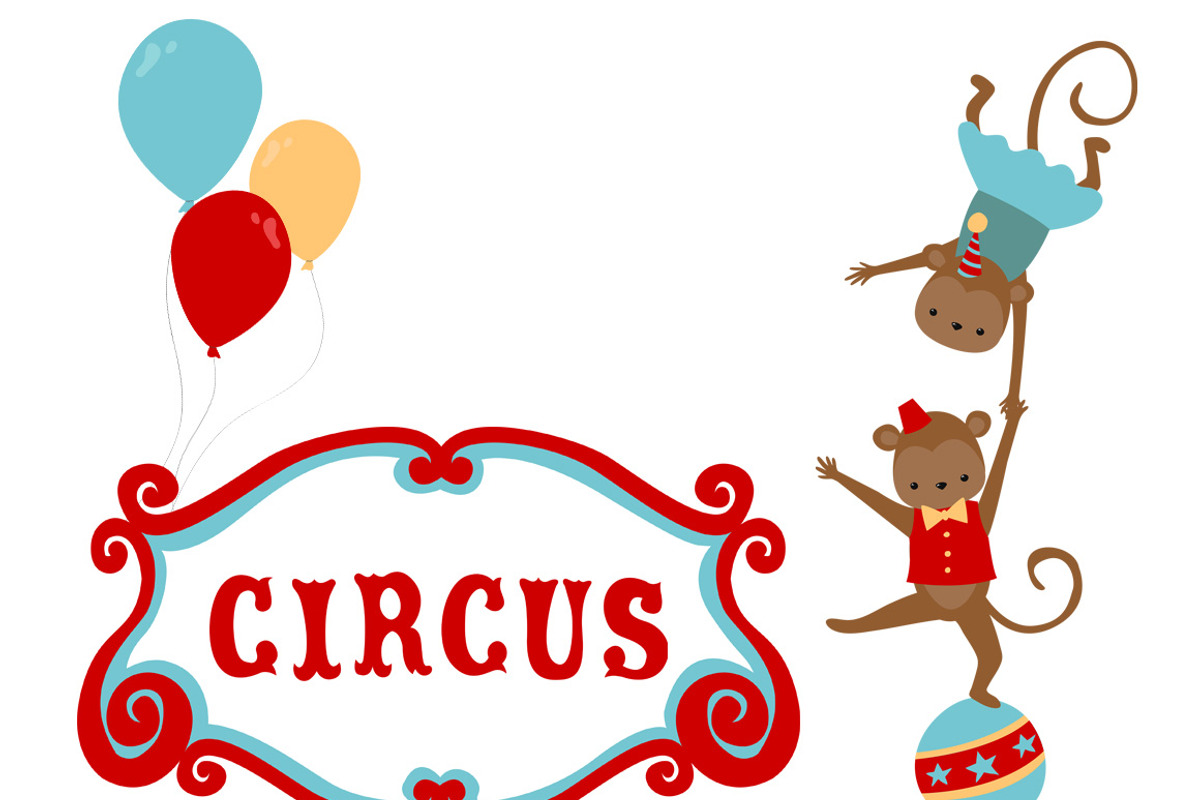 Circus Clip Art Set, an Animal Illustration by Nagore Rodriguez Design