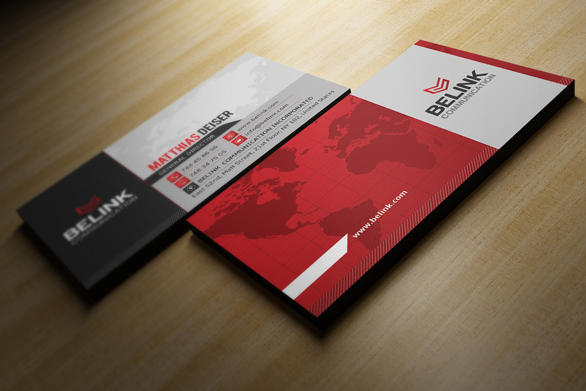 Red Corporate Business Card, a Business Card Template by Marvel