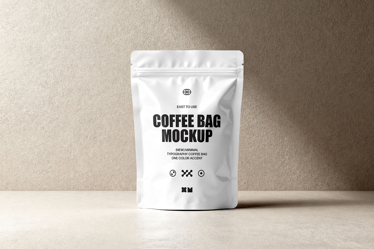 Plastic Coffee Pouch Mockup, a Packaging Mockup by Design Squad