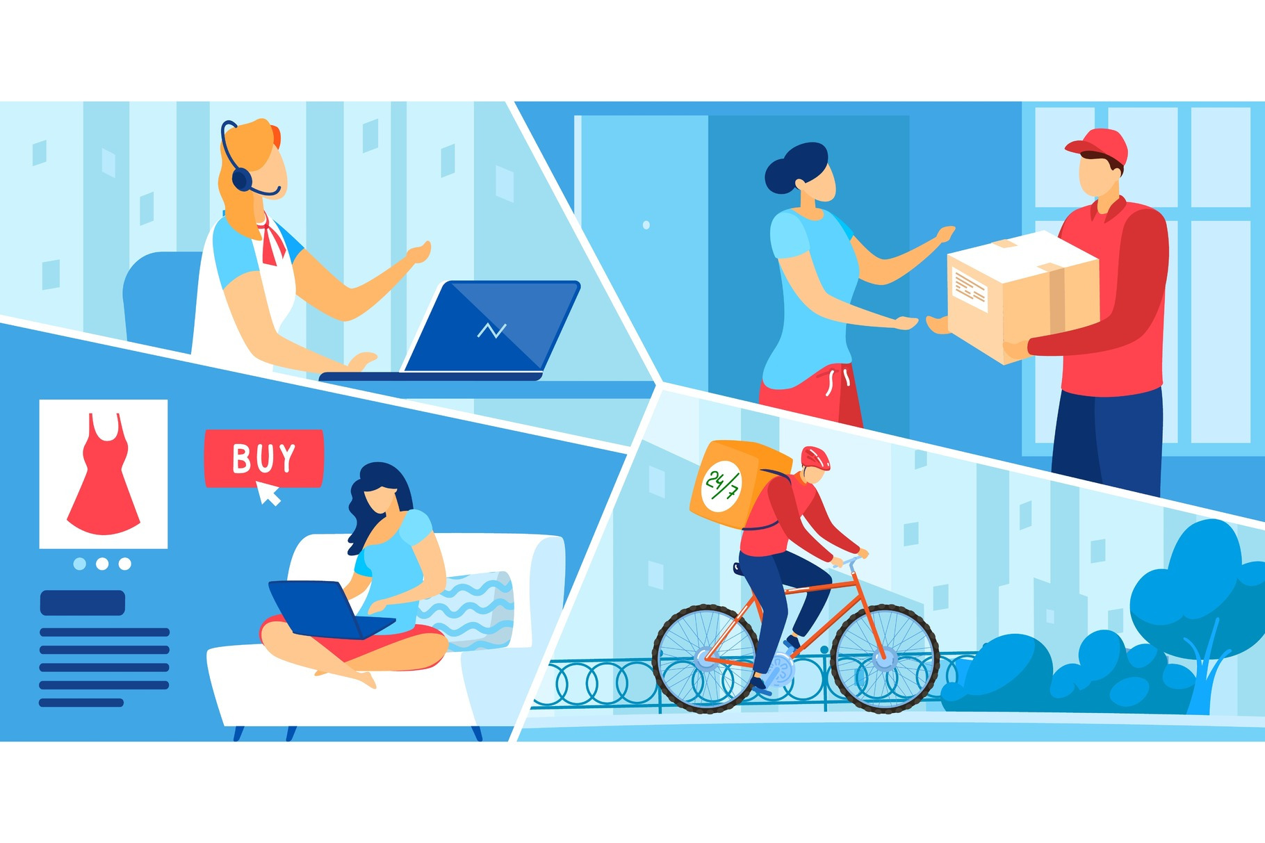 Parcel delivery post service vector, a Work Illustration by seahorsevector
