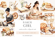 Baker Girl Collection, a Decorative Illustration by PeDe Designs