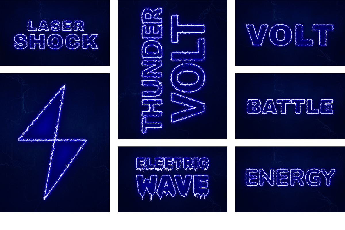 Electric Photoshop Text Effects