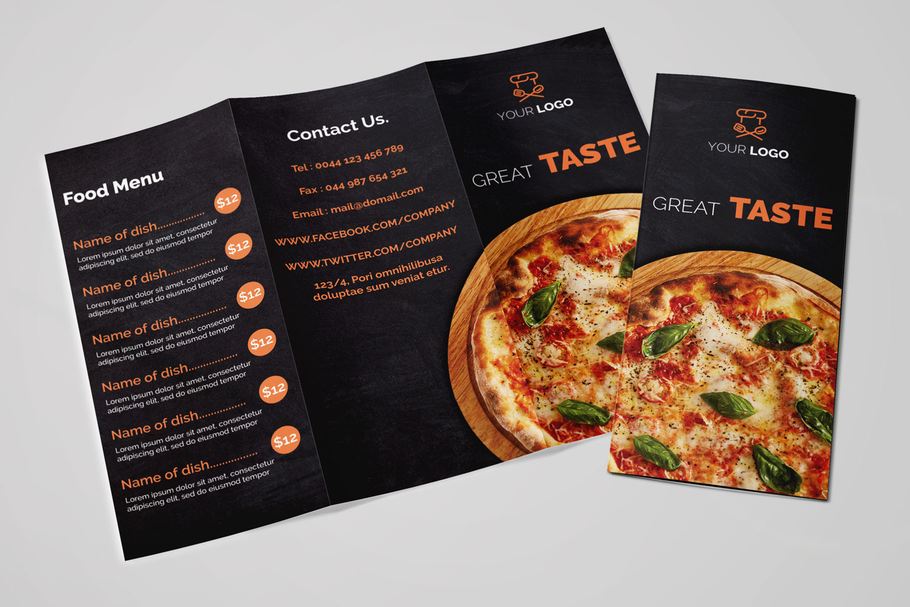 Food Menu - Tri-Fold, a Brochure Template by UNIK Agency