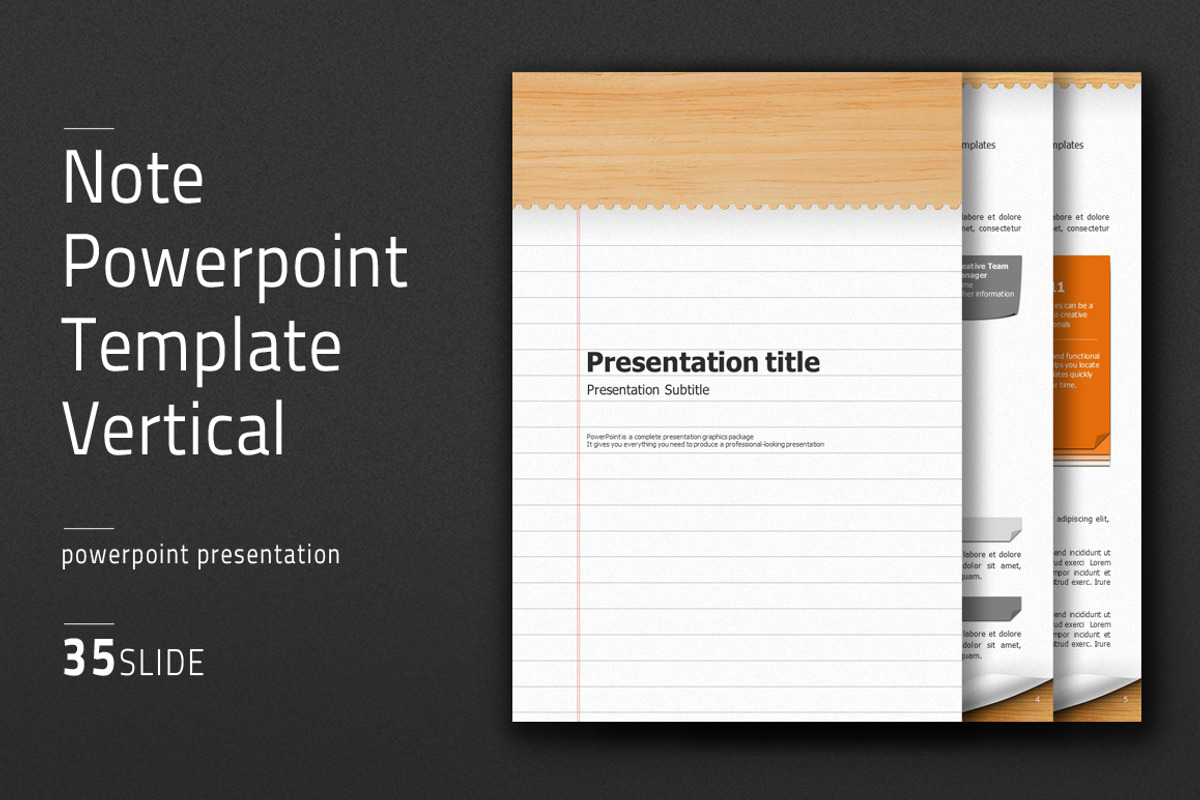 Note Powerpoint Template Vertical, a Presentation Template by GoodPello