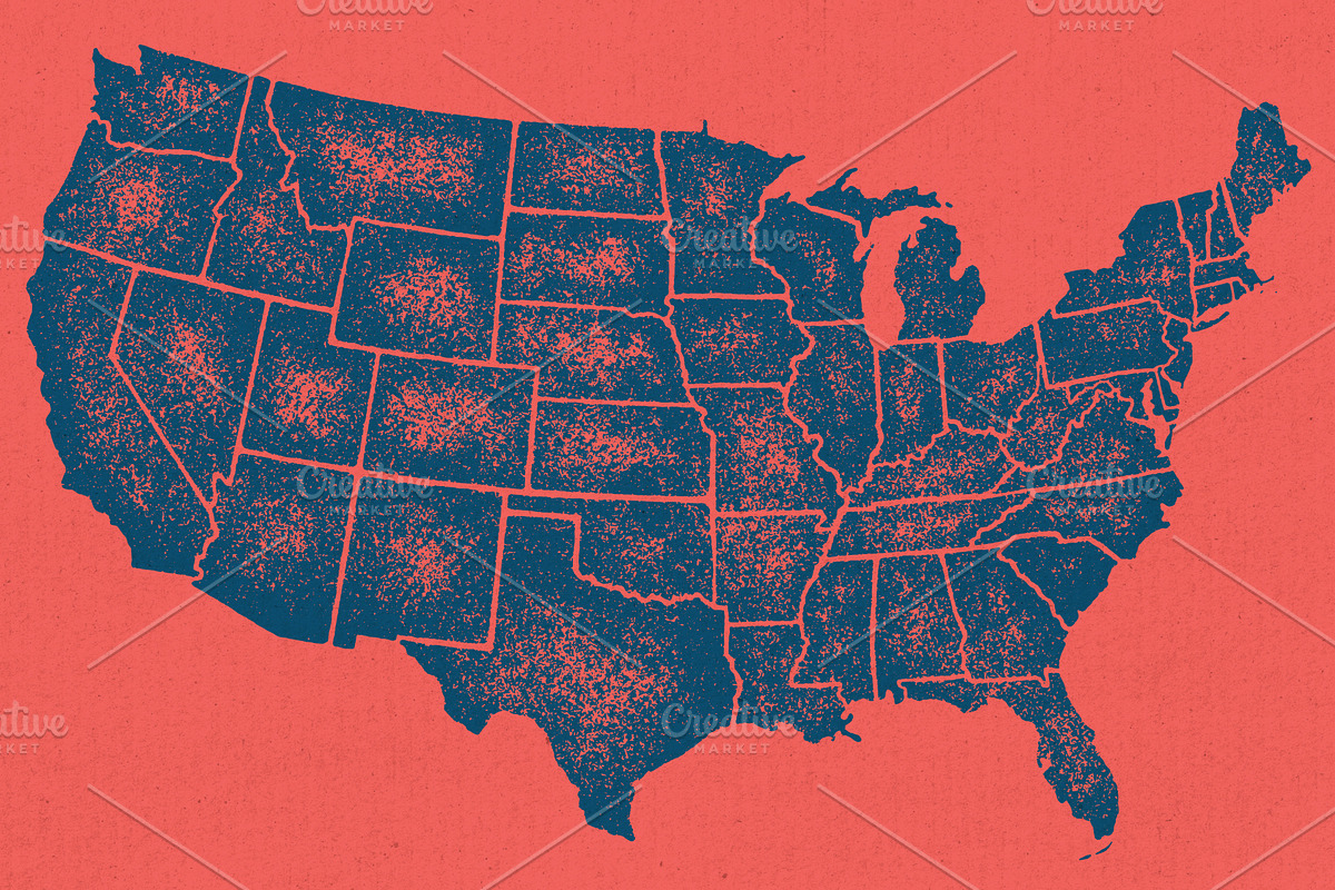 United States Map - AI & PSD, a Texture Illustration by Skylars Art ...