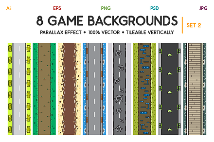 8 3D Game Backgrounds Set 3, an Illustration by yurakr