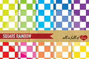 Rainbow Checkered Digital Paper, a Pattern Graphic by All is full of Love