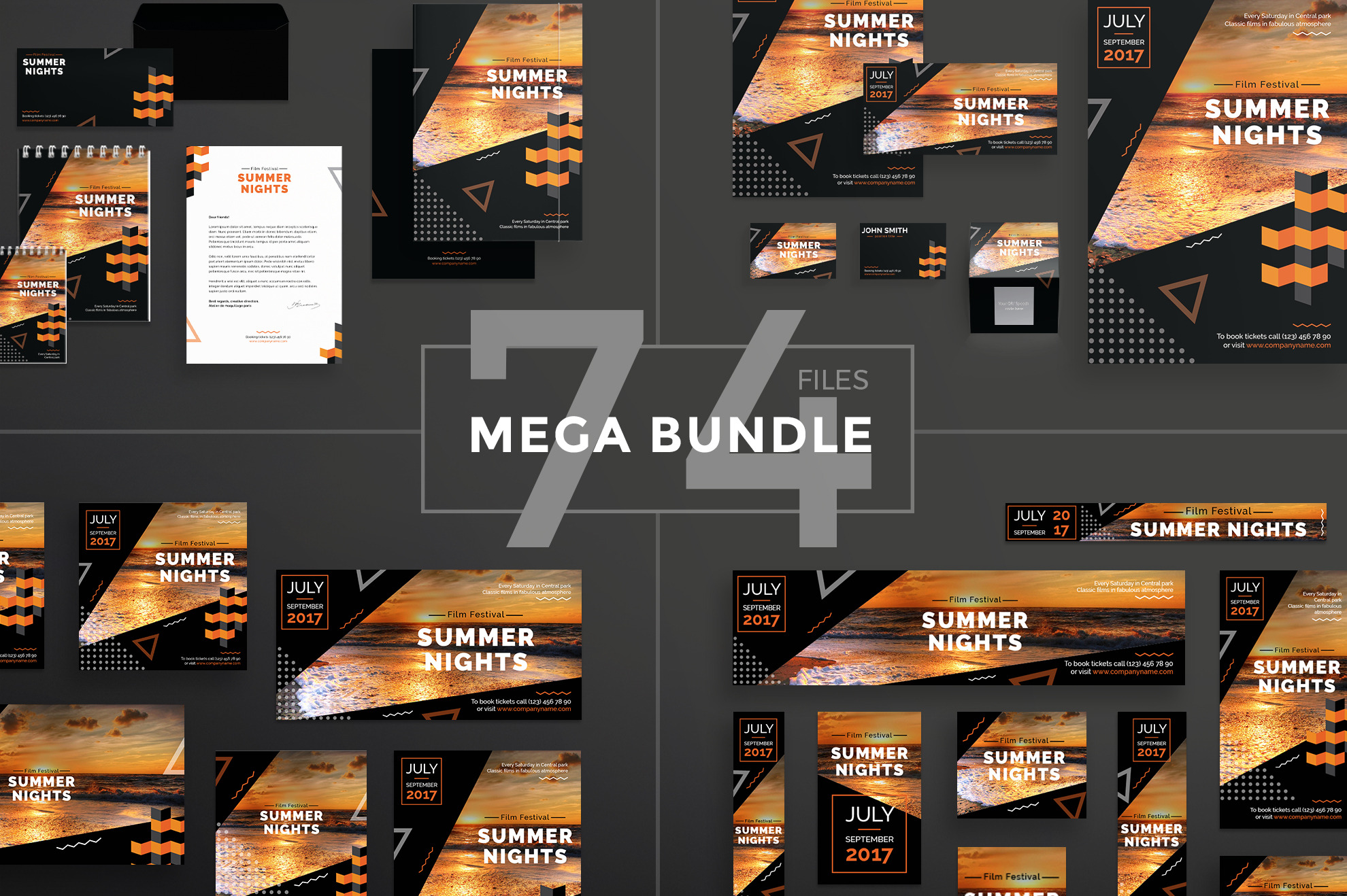 Mega Bundle | Summer Nights, a Poster Template by Amber Graphics ...