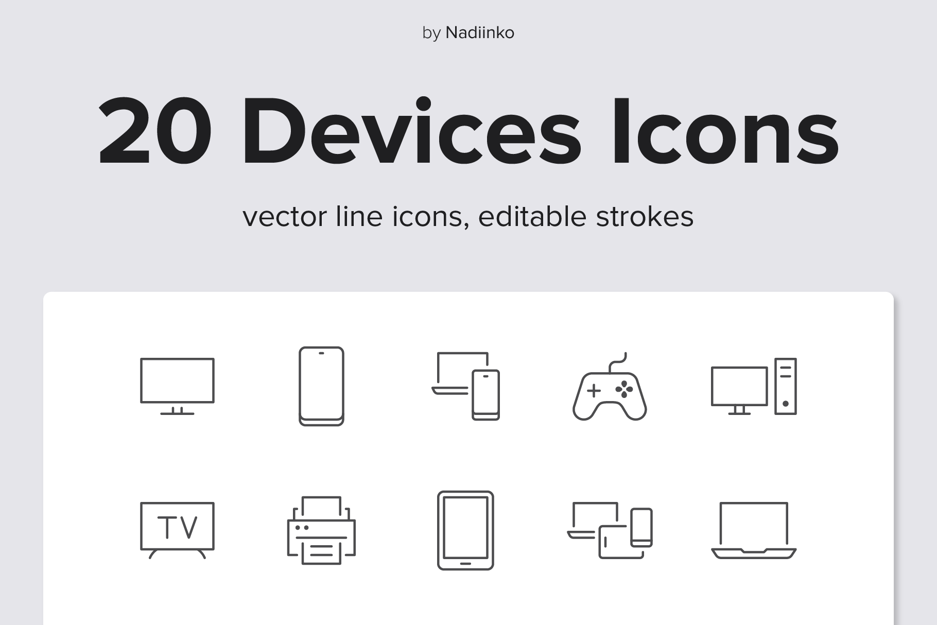 Devises Line Icons, an Outline Icon by Nadiinko