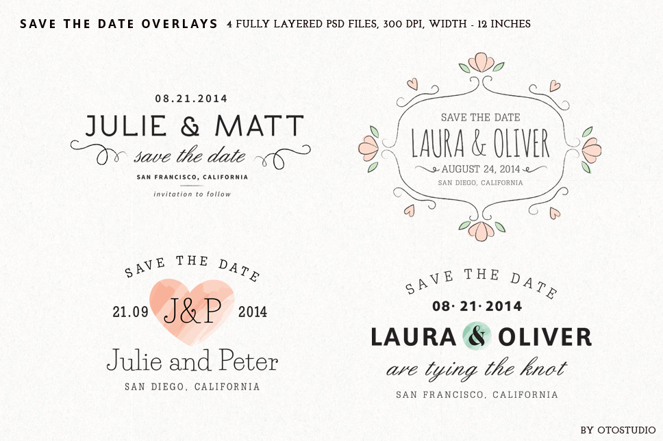 Save the Date Overlays - Set 1, an Object Graphic by OtoStudio ...
