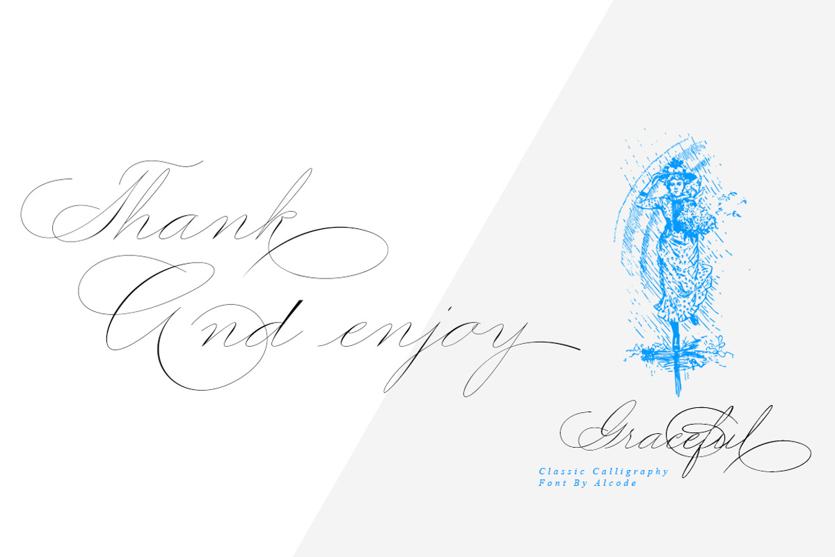 Graceful | New Update, a Script Font by Alcode