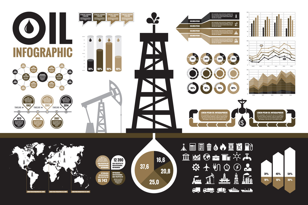 Oil Infographic Elements, a Presentation Template by serkorkin