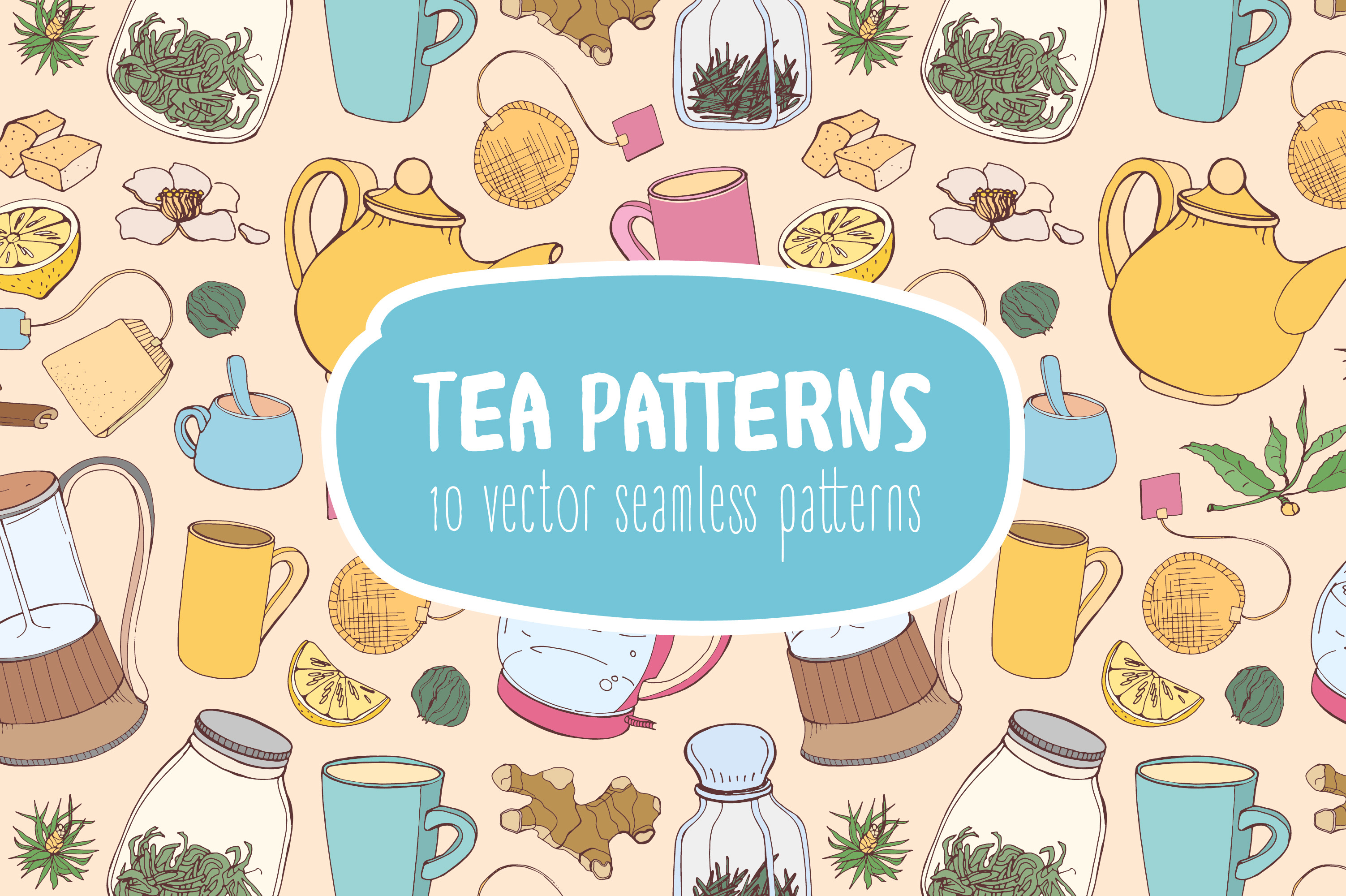 Seamless pattern with tea accessorie, a Pattern Graphic by Good Studio