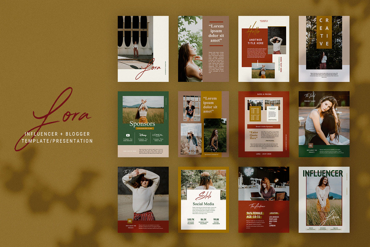 PowerPoint Blogger Media Kit: LORA, a Presentation Template by ...