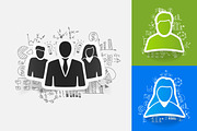 9 BUSINESS PEOPLE STICKERS, an Education Illustration by Palau