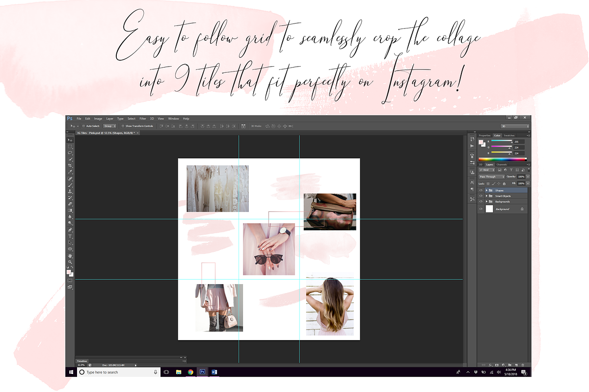 Instagram 9-Tile Puzzle Grid - Teal, a Social Media Template by ...
