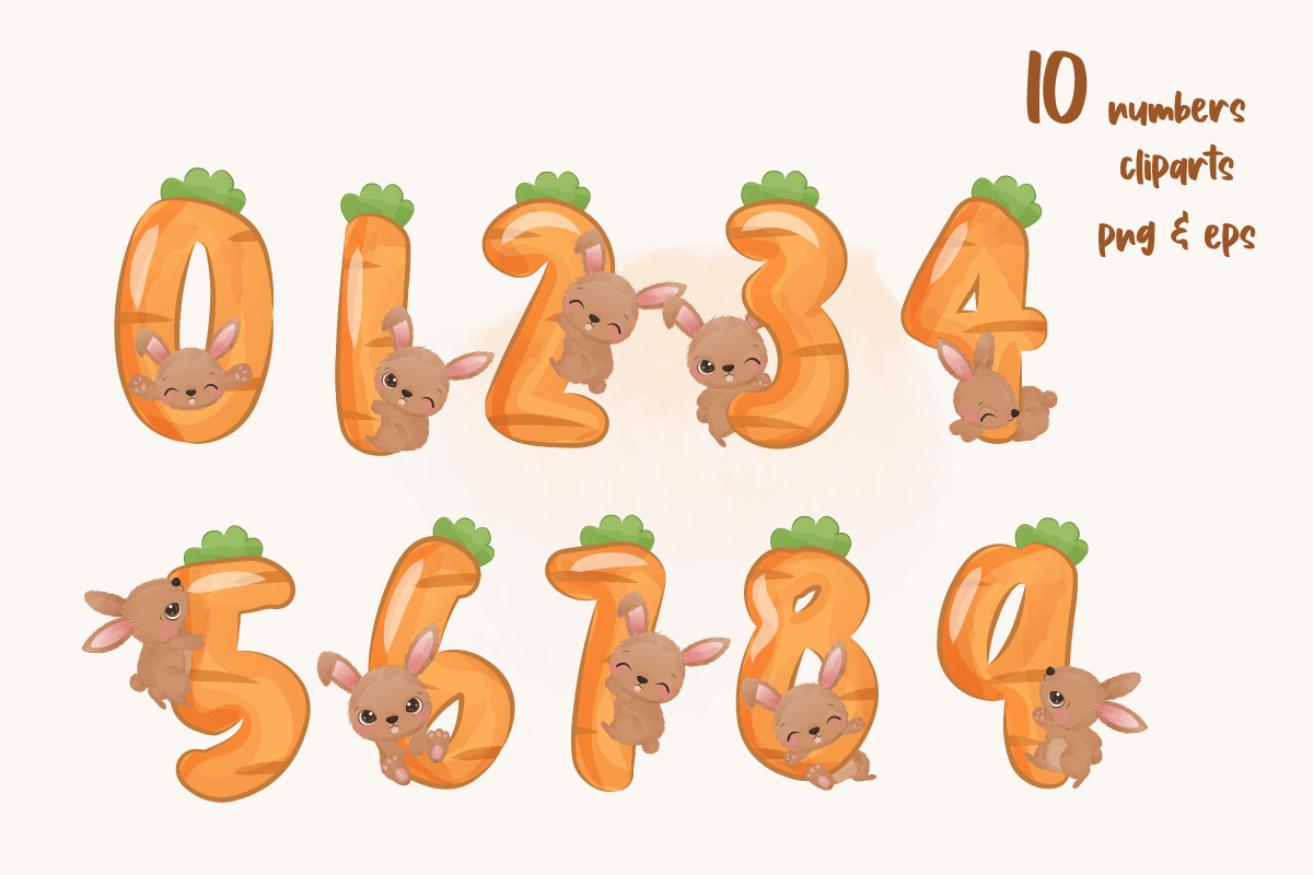Carrot & Bunny Alphabets & Numbers