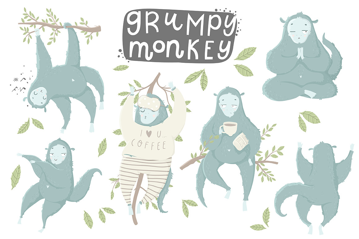 Grumpy Monkey, an Animal Illustration by Artnis