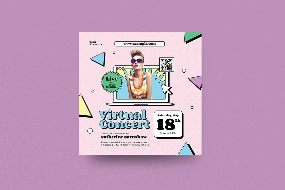 Virtual Music Concert Flyer, a Flyer Template by Guuver