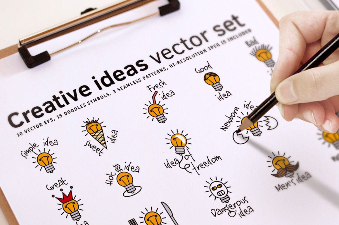 Creative ideas vector set, an Object Illustration by Crowhouse