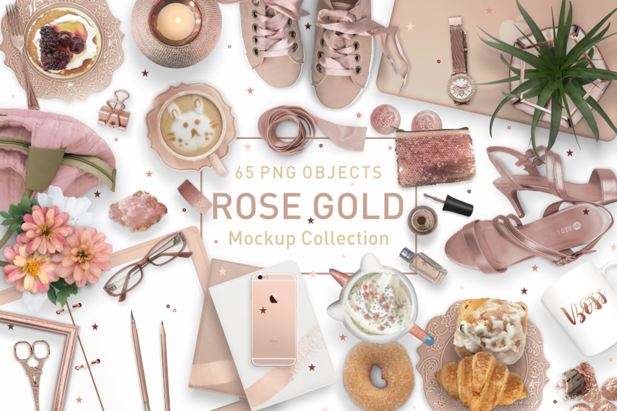 Rose Gold Mockup Collection, a Beauty & Fashion Photo by Mockup Scene