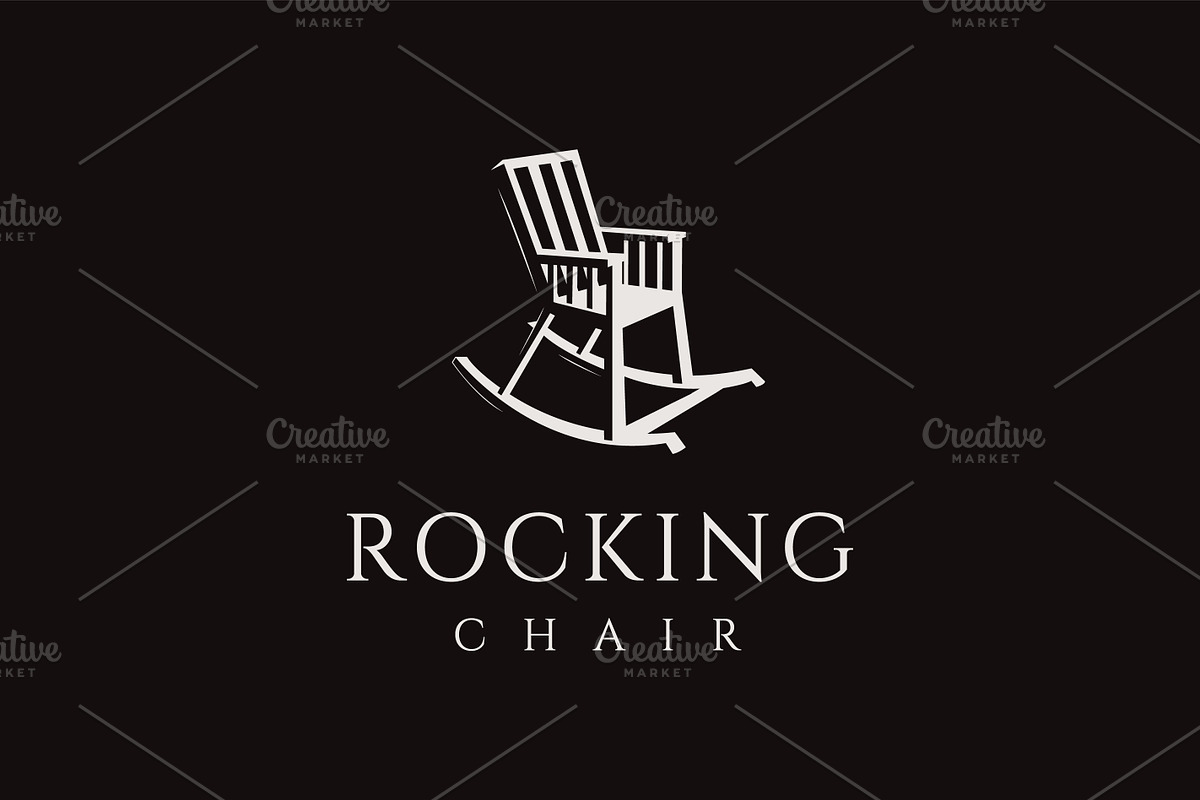 Vintage wood rocking chair logo, a Branding & Logo Template by DOMHOUZE ...