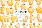 Chicken alphabet, Chicken Font, an Animal Illustration by Chonnieartwork
