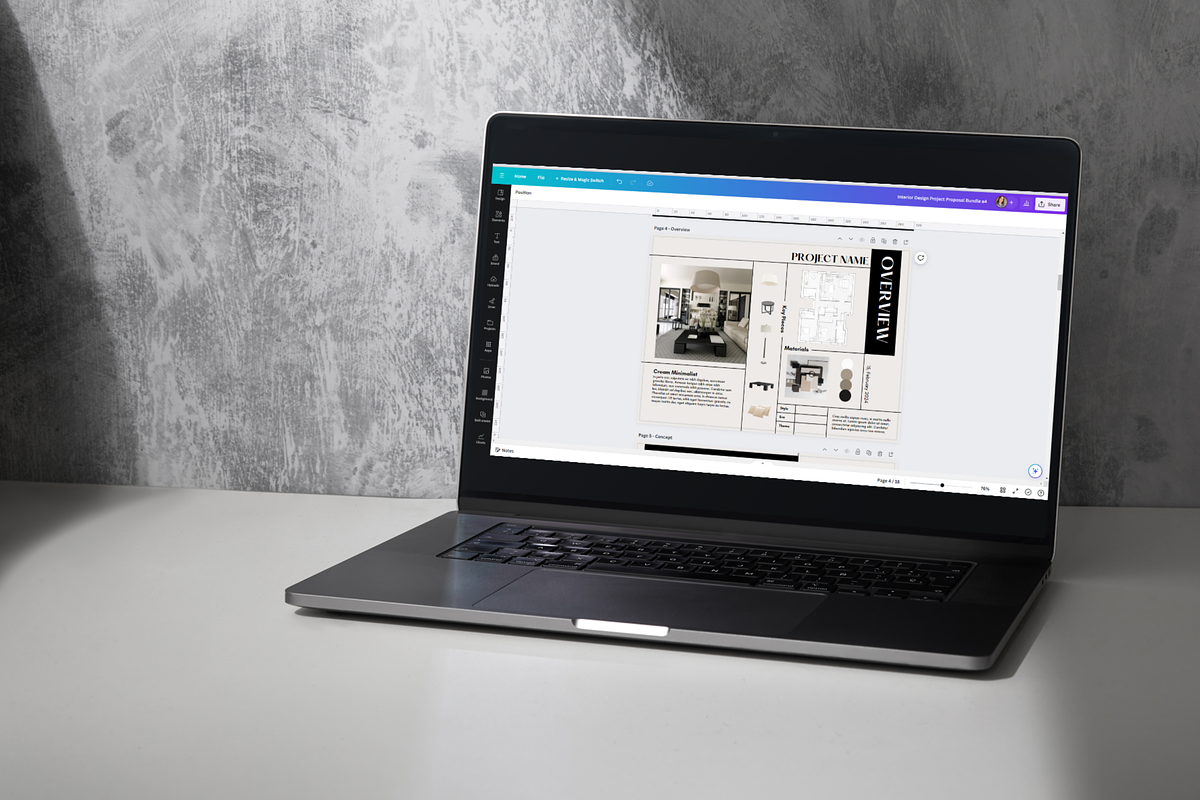 Interior Design Project Proposal, a Presentation Template by yesitisprintable