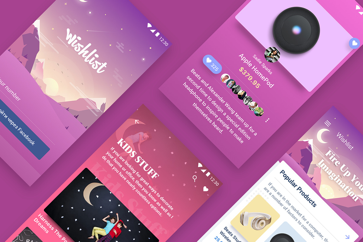 Wish List App UI, an App Template by ALEX BENDER UI STORE