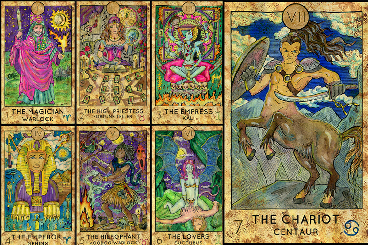 Fantasy World Tarot/full deck, a Decorative Illustration by Samiramay