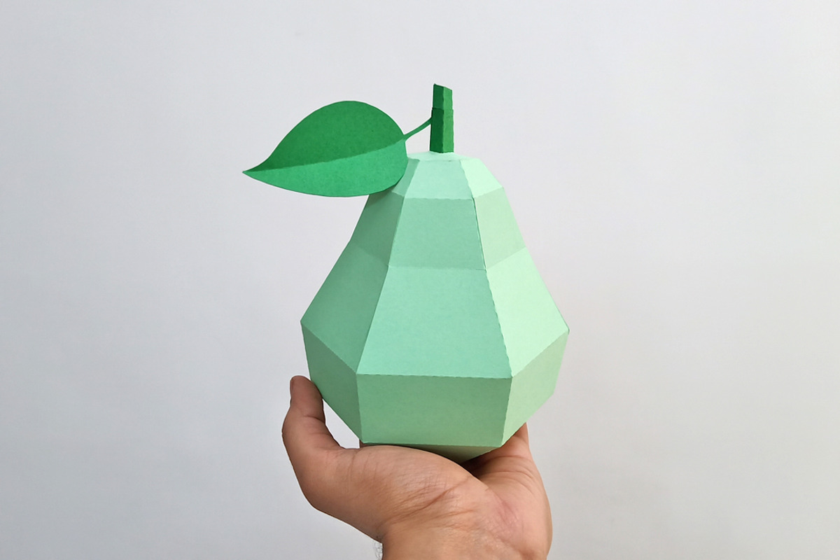 DIY Pear - 3d papercraft, a Templates & Theme by PAPER amaze