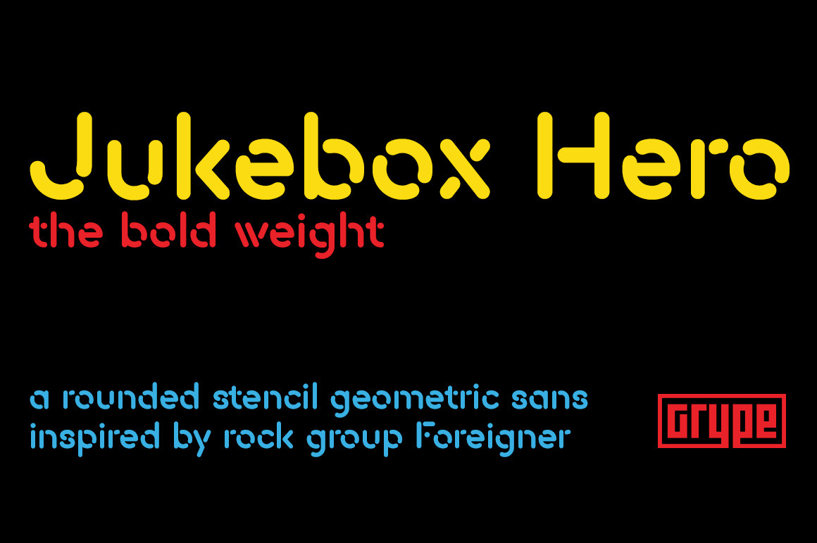 Jukebox Hero Bold, a Sans Serif Font by GRYPE