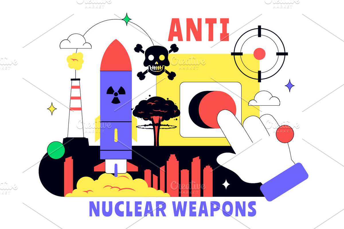 10 Anti Nuclear Weapons Protest, an Object Illustration by denayunebgt