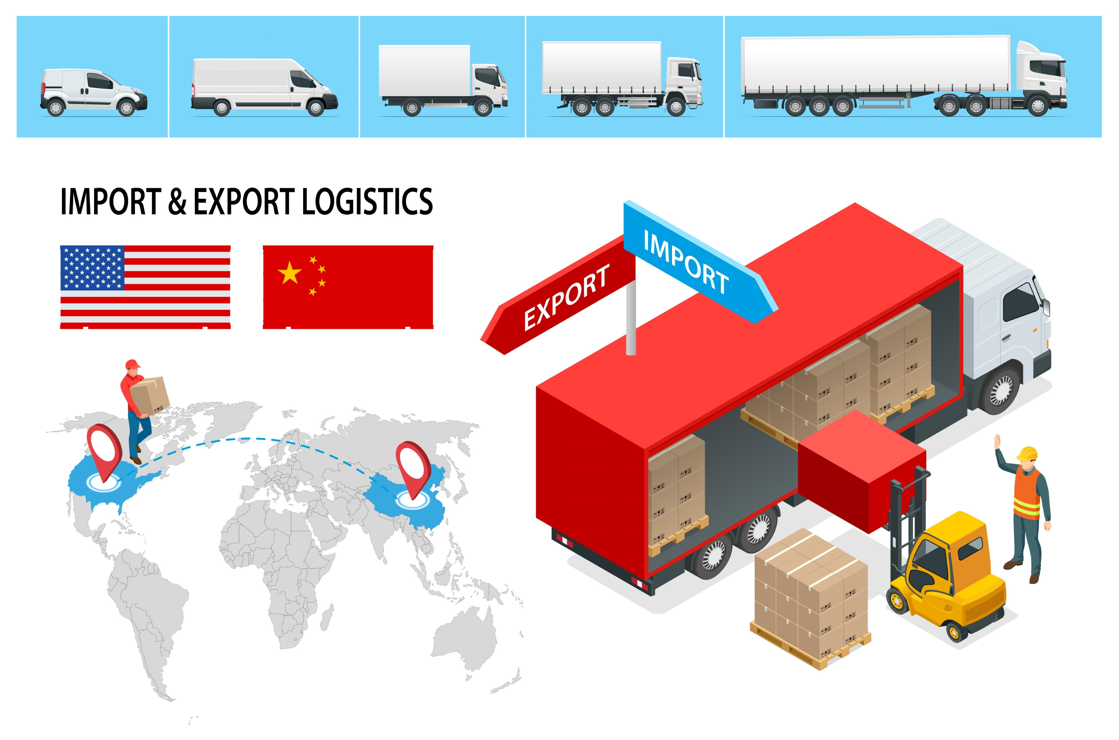 Isometric Shipping, Logistic Systems | Transportation Illustrations ...