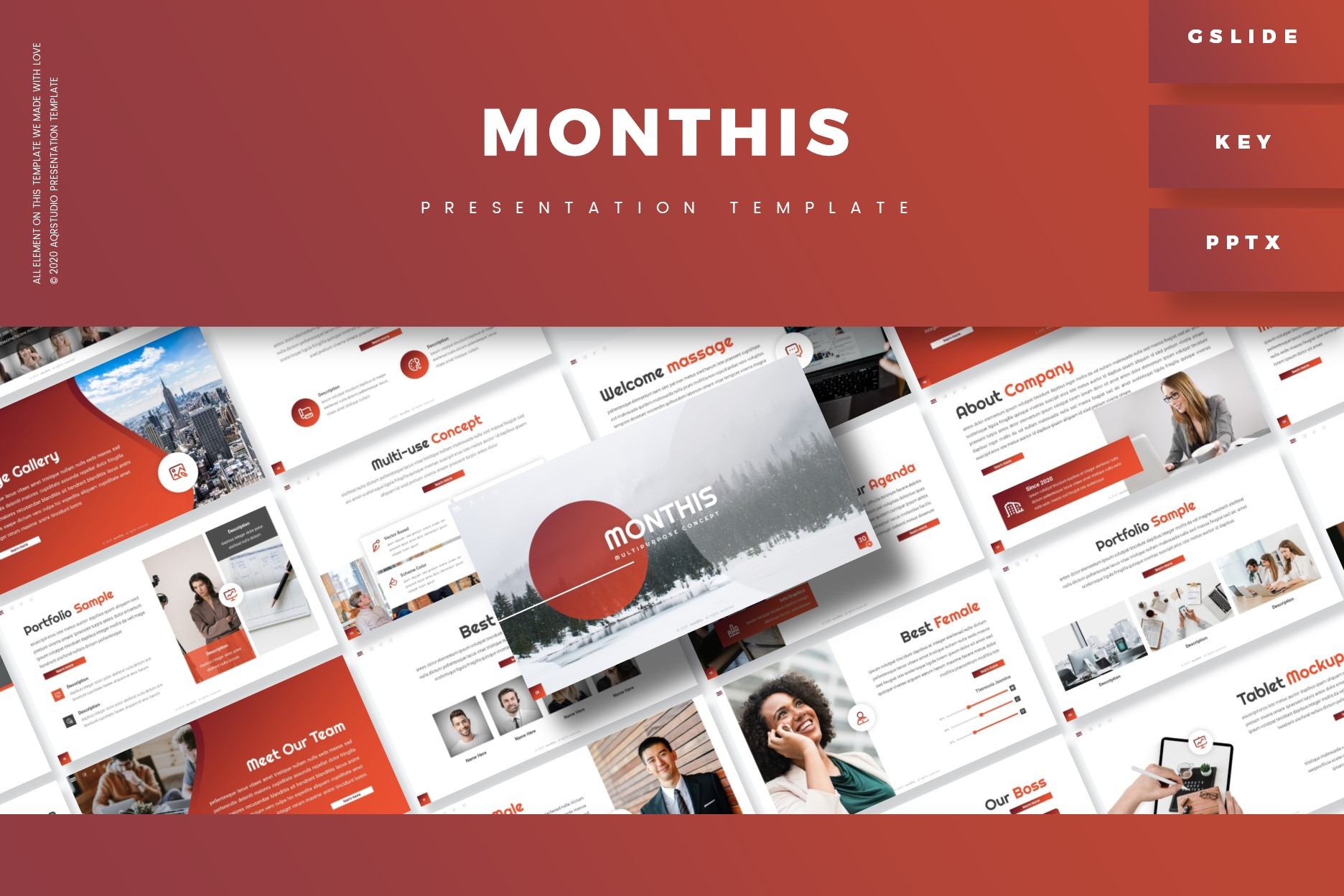 Monthis - Presentation Template, a Presentation Template by AQR Studio ...