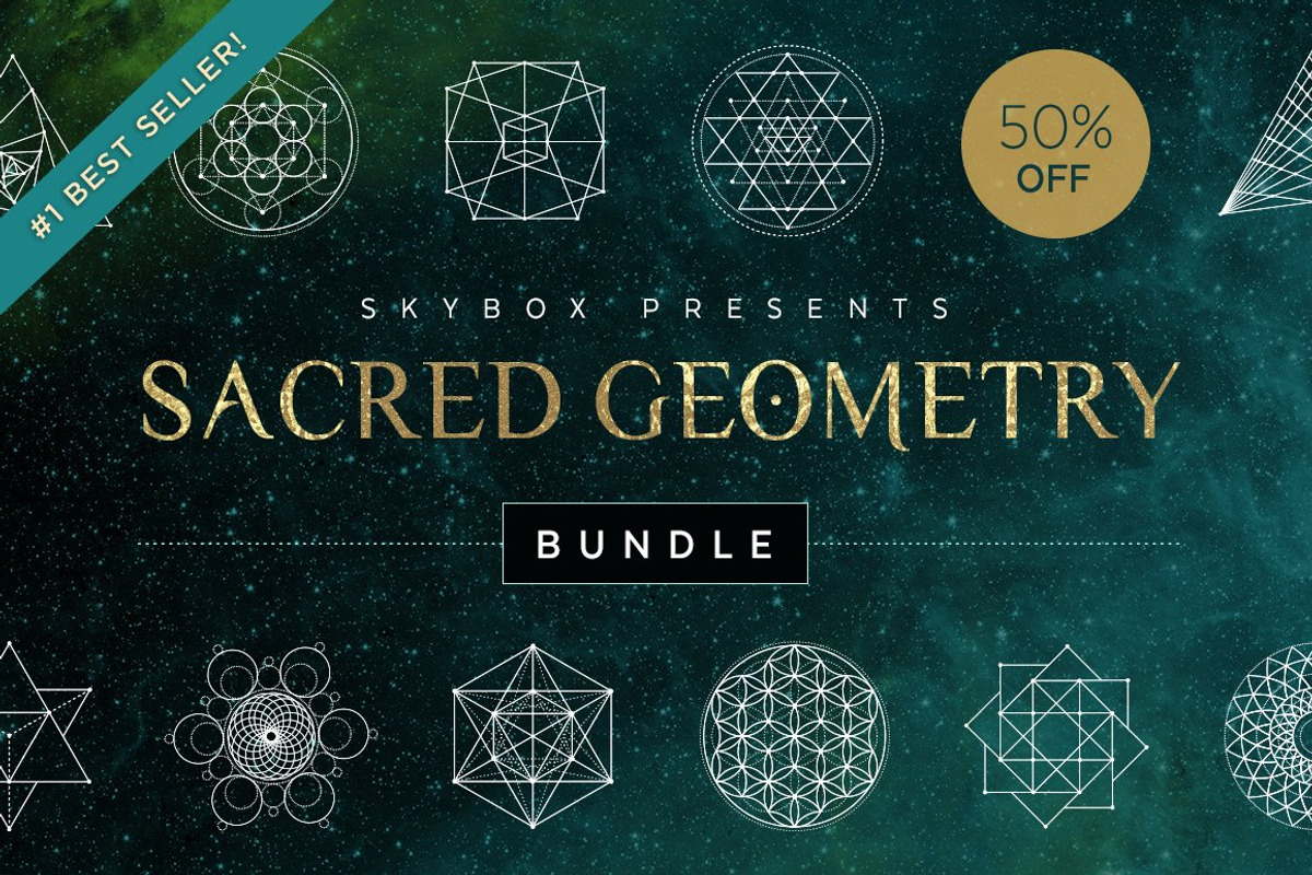 Sacred Geometry Vector Bundle, an Illustration by S K Y B O X | Creative Market