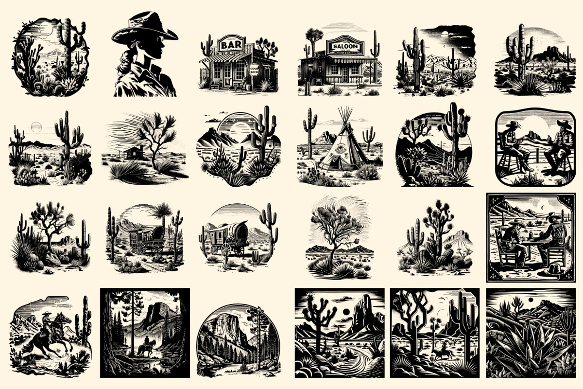 120 Western illustrations