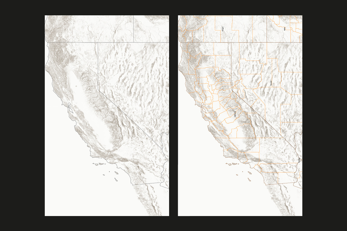 California Relief Map