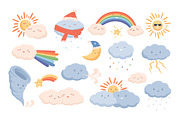 Cute weather phenomena set, an Illustration by Good Studio