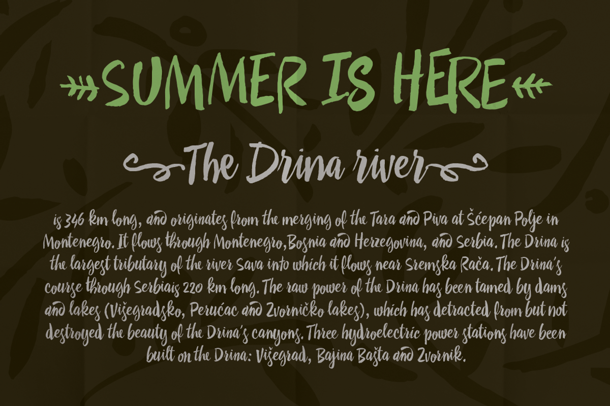 Drina, a Script Font by Posterizer KG
