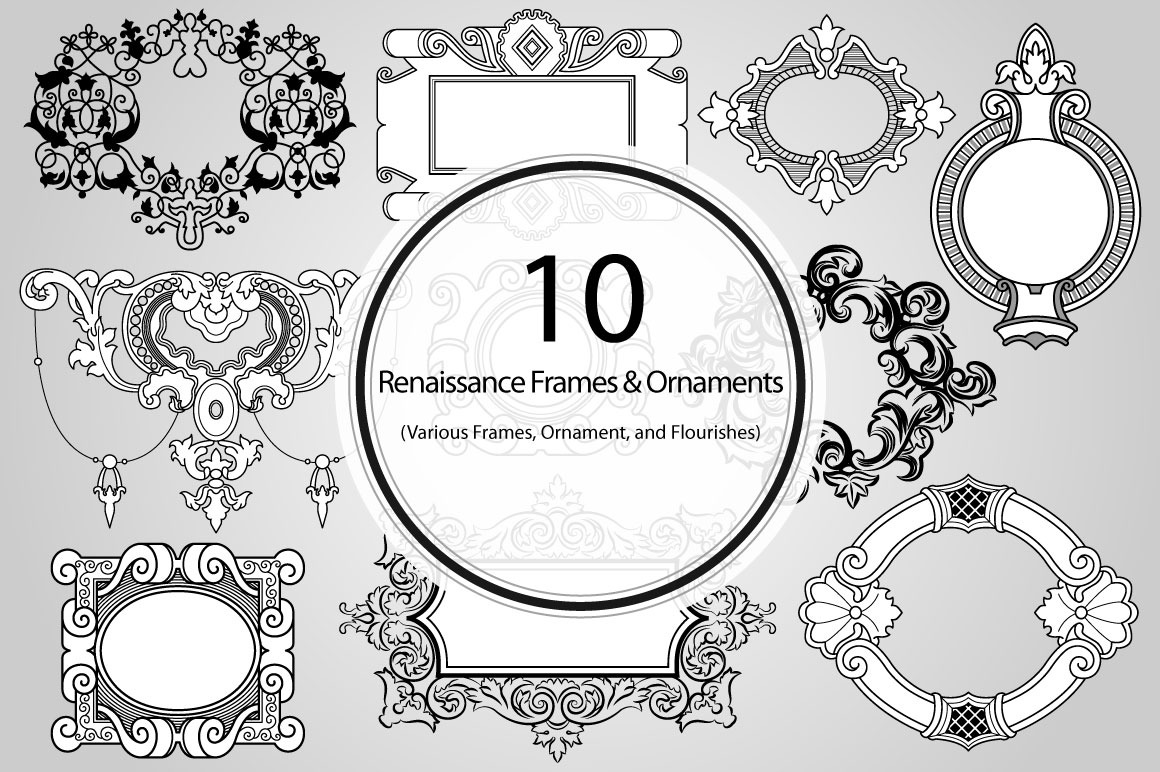 10 Renaissance Frames and Ornaments, an Object Graphic by BIOWORKZ