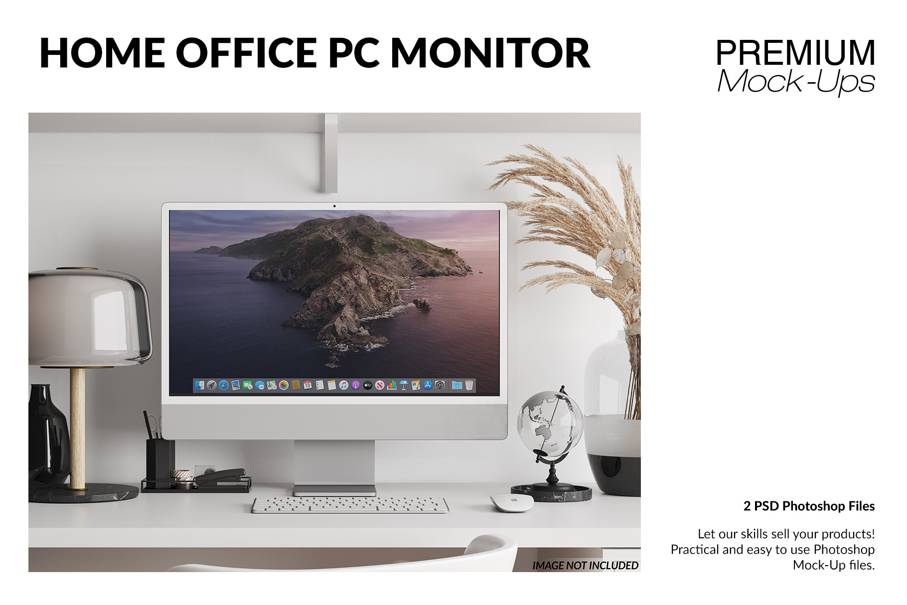 Home Office PC Monitor, a Household Mockup by mock-ups
