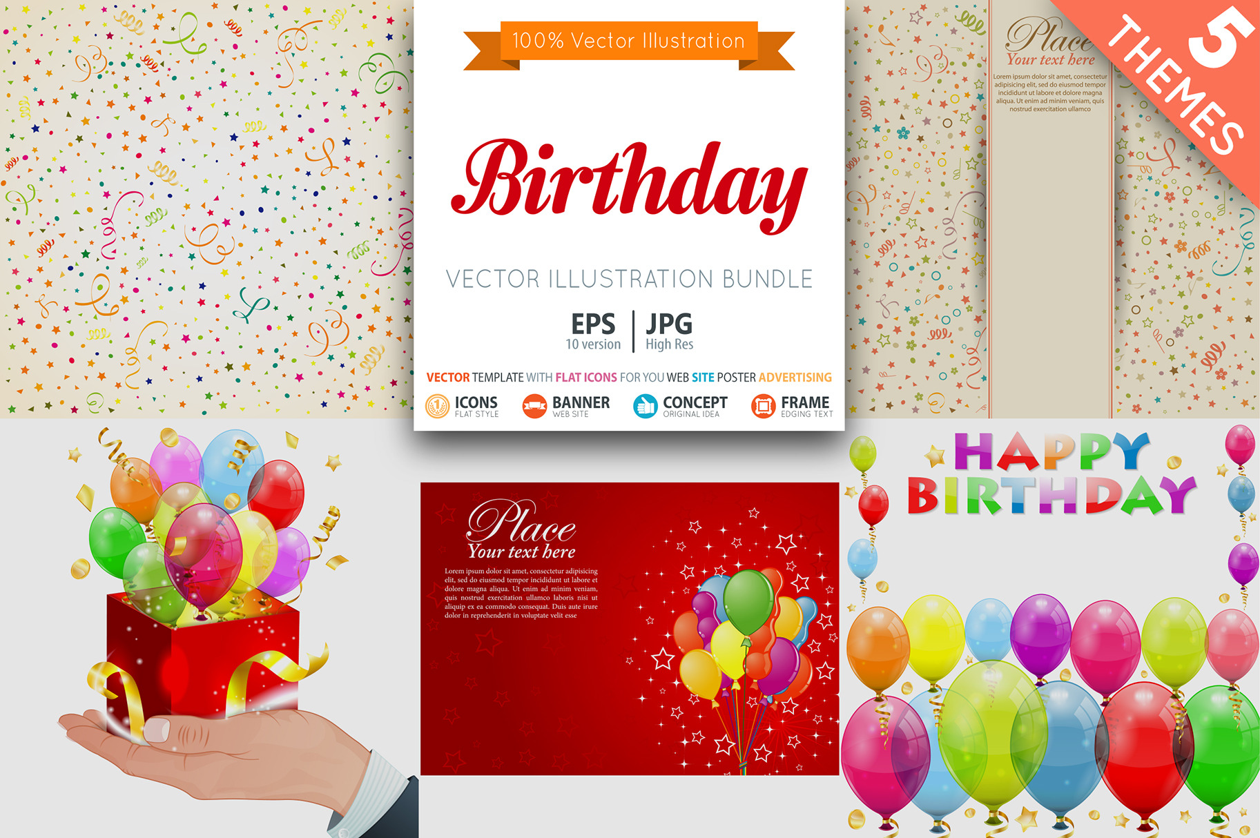 Birthday Concepts and Backgrounds, a Decorative Illustration by TAlex