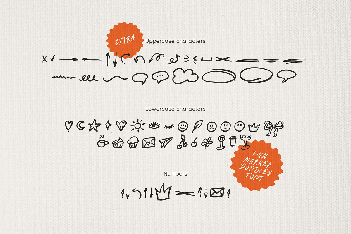 Fun marker and doodles font